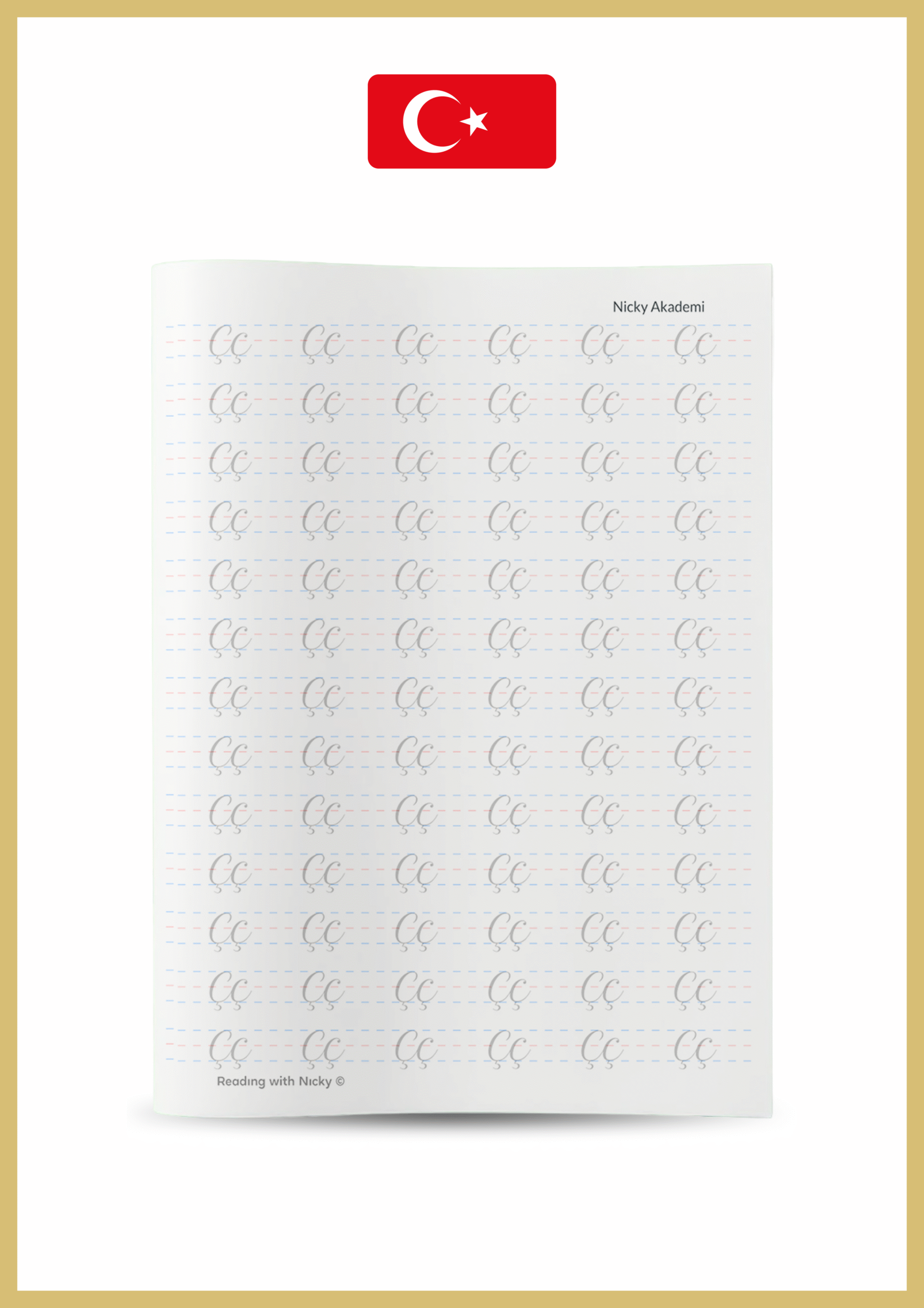 Turkish Handwriting Alphabet (1.18) Türk Alfabesi El Yazısı - Nicky Akademi